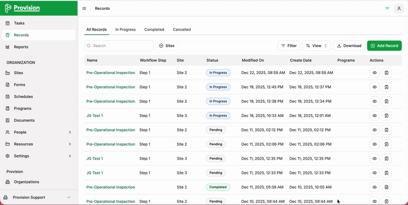 How to Open a New Record from the Records Module